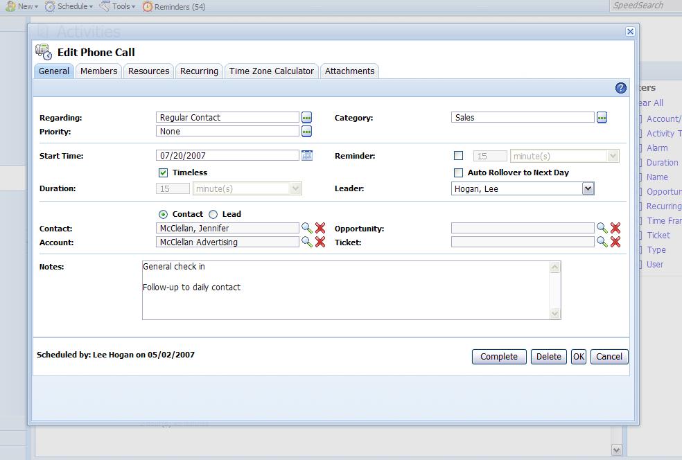 SalesLogix 7.5.1 What’s New – Cool Activity Views and Features | Customer FX
